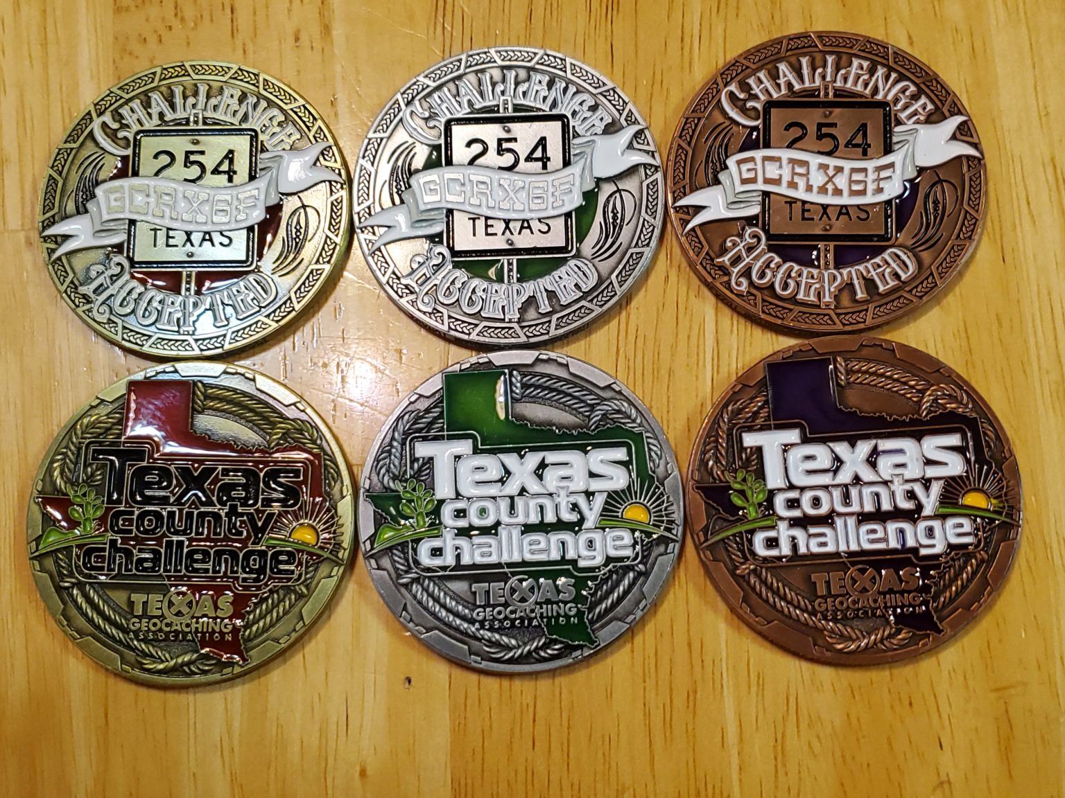TXGA County Challenge Finisher Coins – Texas Geocaching Association (TXGA)