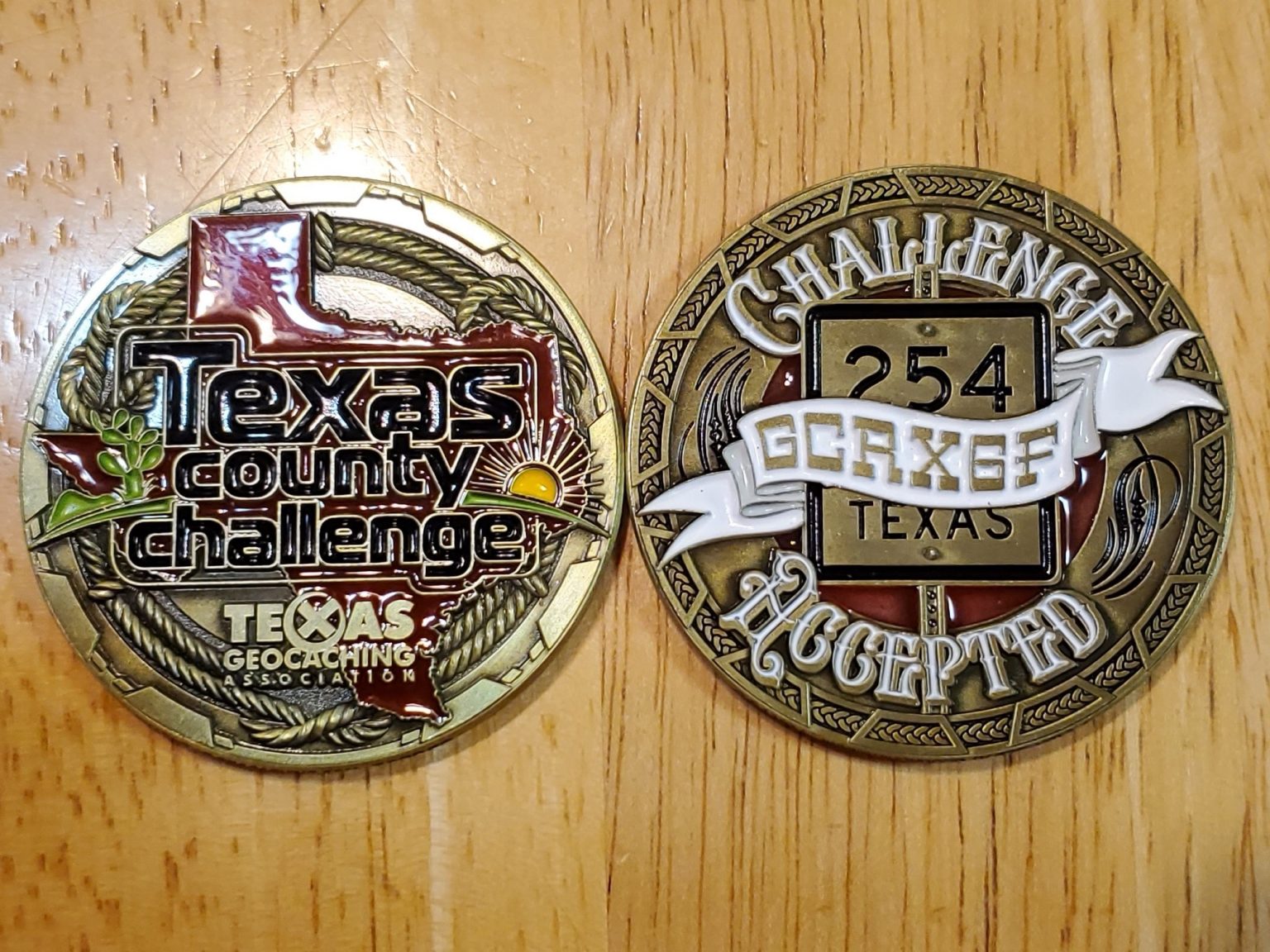 TXGA County Challenge Finisher Coins – Texas Geocaching Association (TXGA)