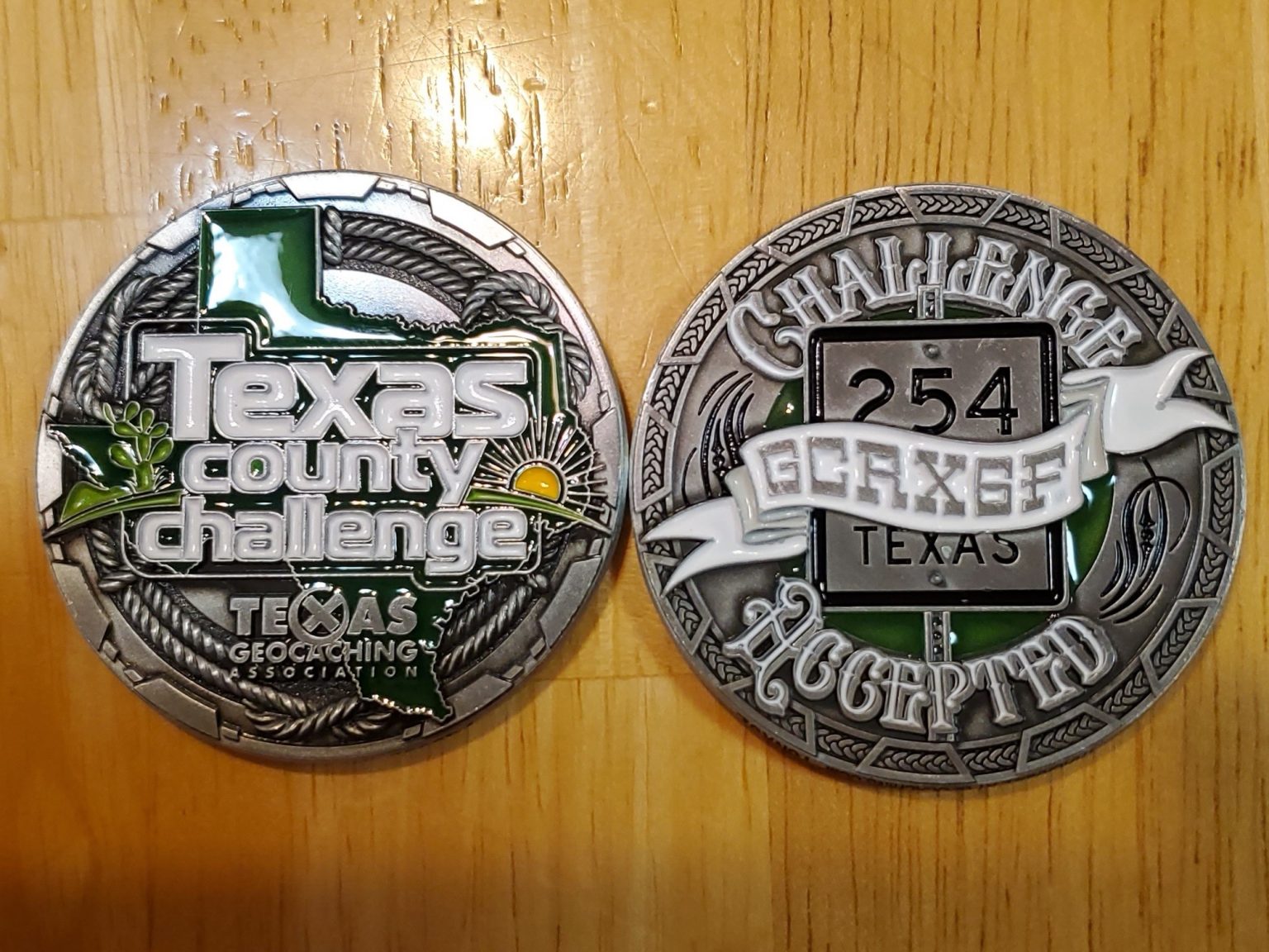 TXGA County Challenge Finisher Coins – Texas Geocaching Association (TXGA)